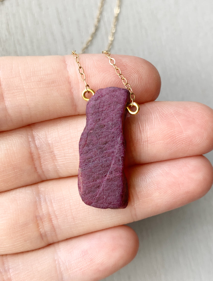 Raw Ruby Necklace – Indigo Lizard Jewelry